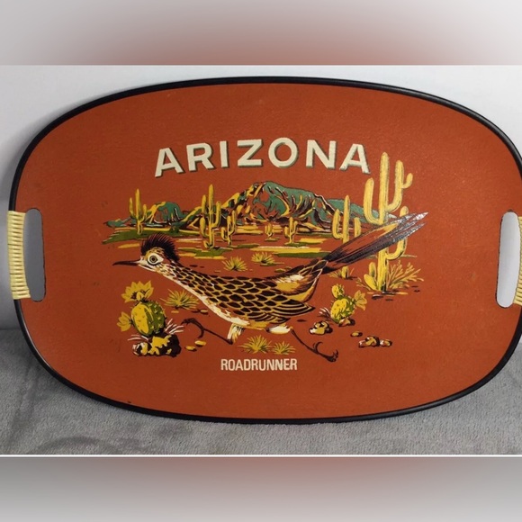 Kelvins Treasures | Dining | Vtg Orange Arizona Roadrunner Tray ...